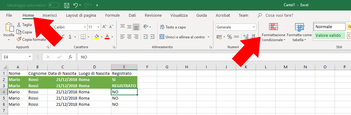 Come formattare una cella Excel in base al suo contenuto | ClaudioMasci