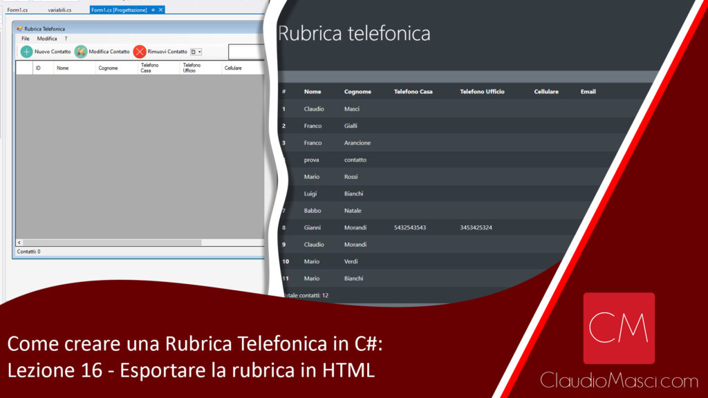 Come creare una Rubrica Telefonica in C# - Lezione 16 - Esportare la ...