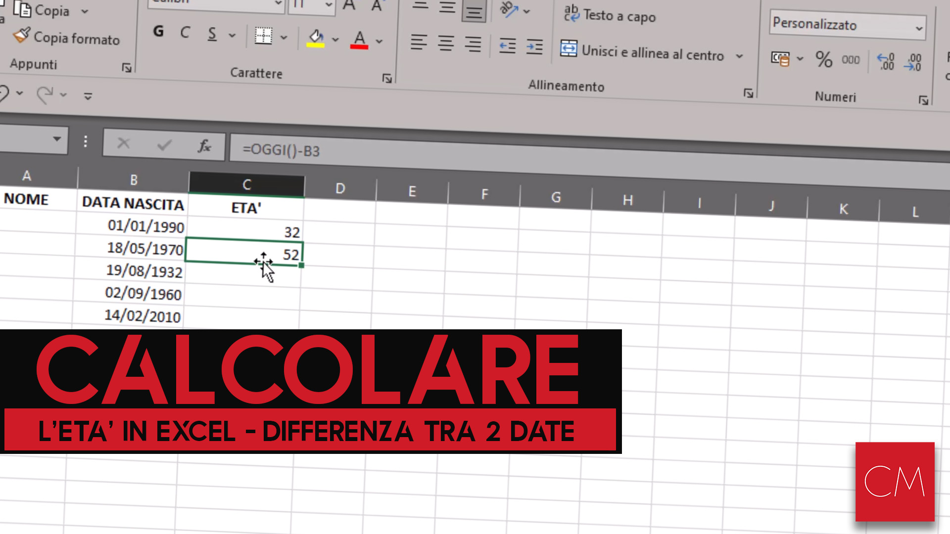 Come Calcolare L et In Excel Differenza Tra 2 Date ClaudioMasci